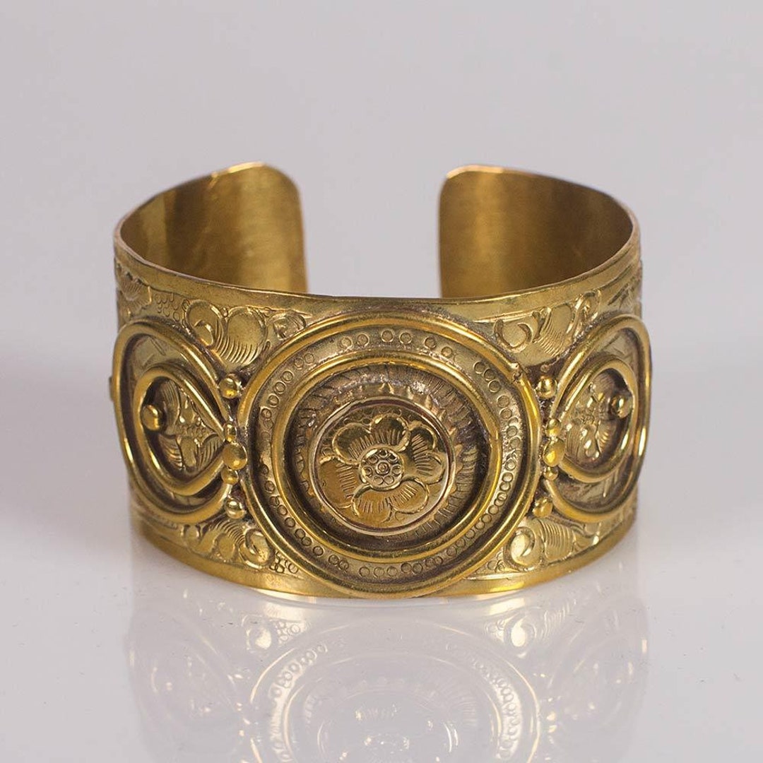 Hand Engraved Brass Bracelet - Etsy