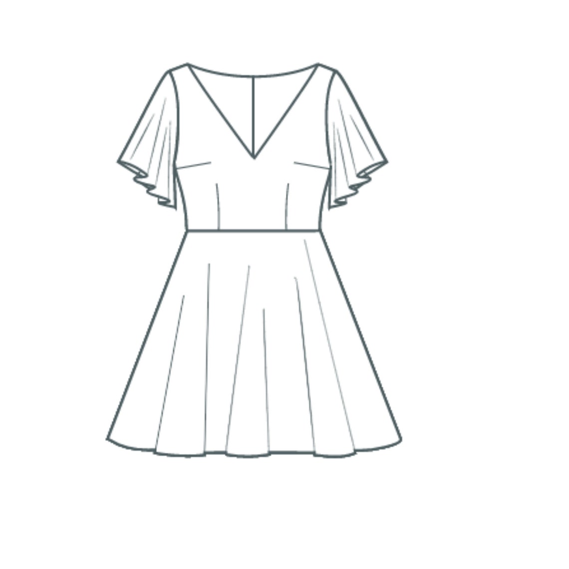 Flowy V-neck Summer Dress With Sleeves Sewing Pattern for - Etsy