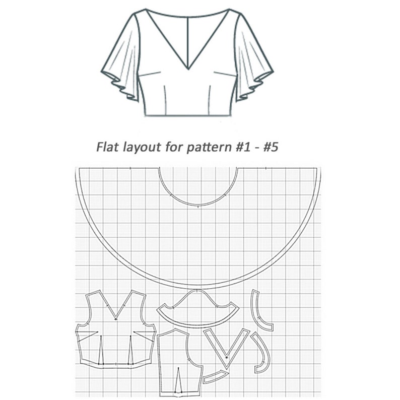 Flowy V-neck Summer Dress With Sleeves Sewing Pattern for Women. Pdf ...