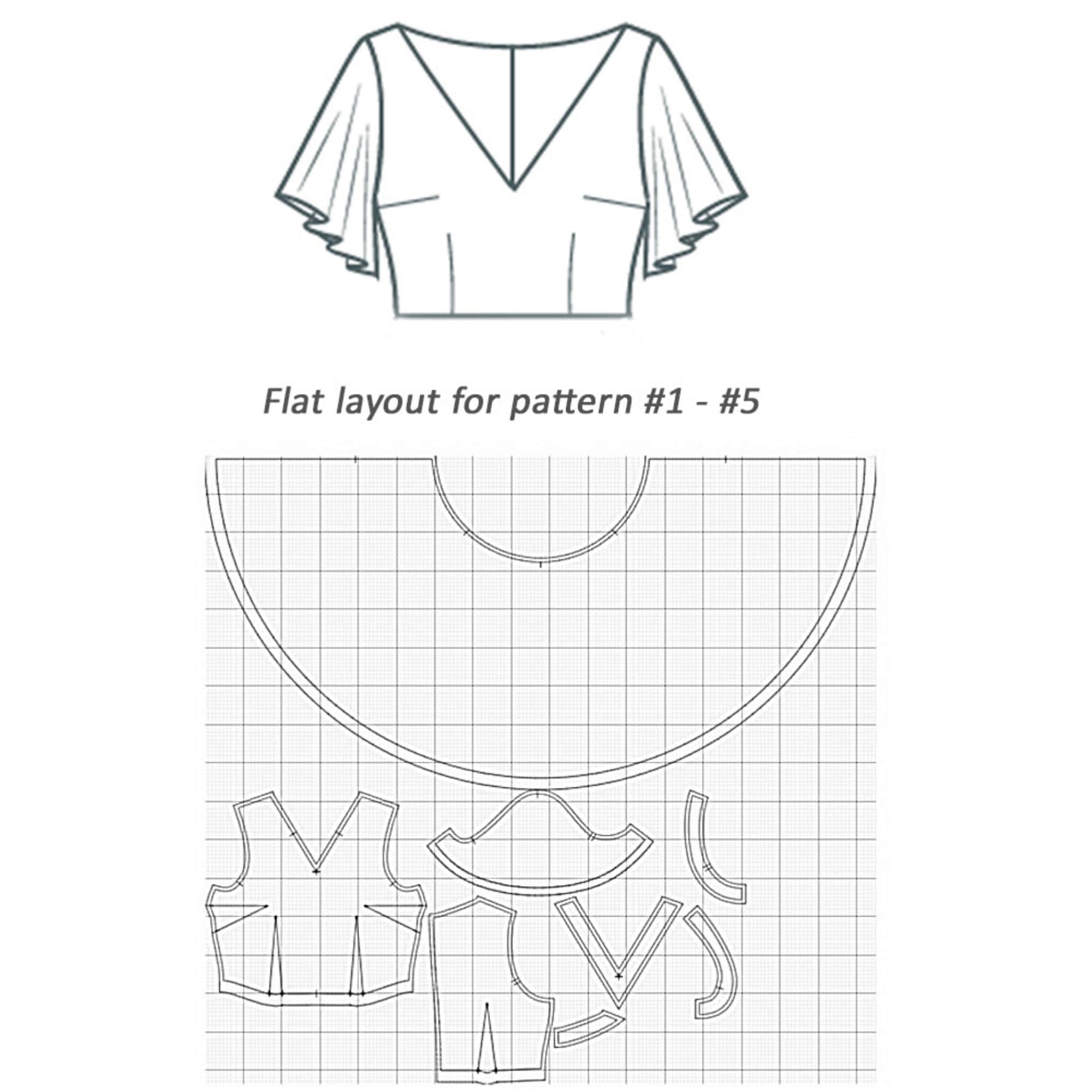 Basic Sewing Pattern for Dress Shirt Skirt Shorts V-neck - Etsy Canada