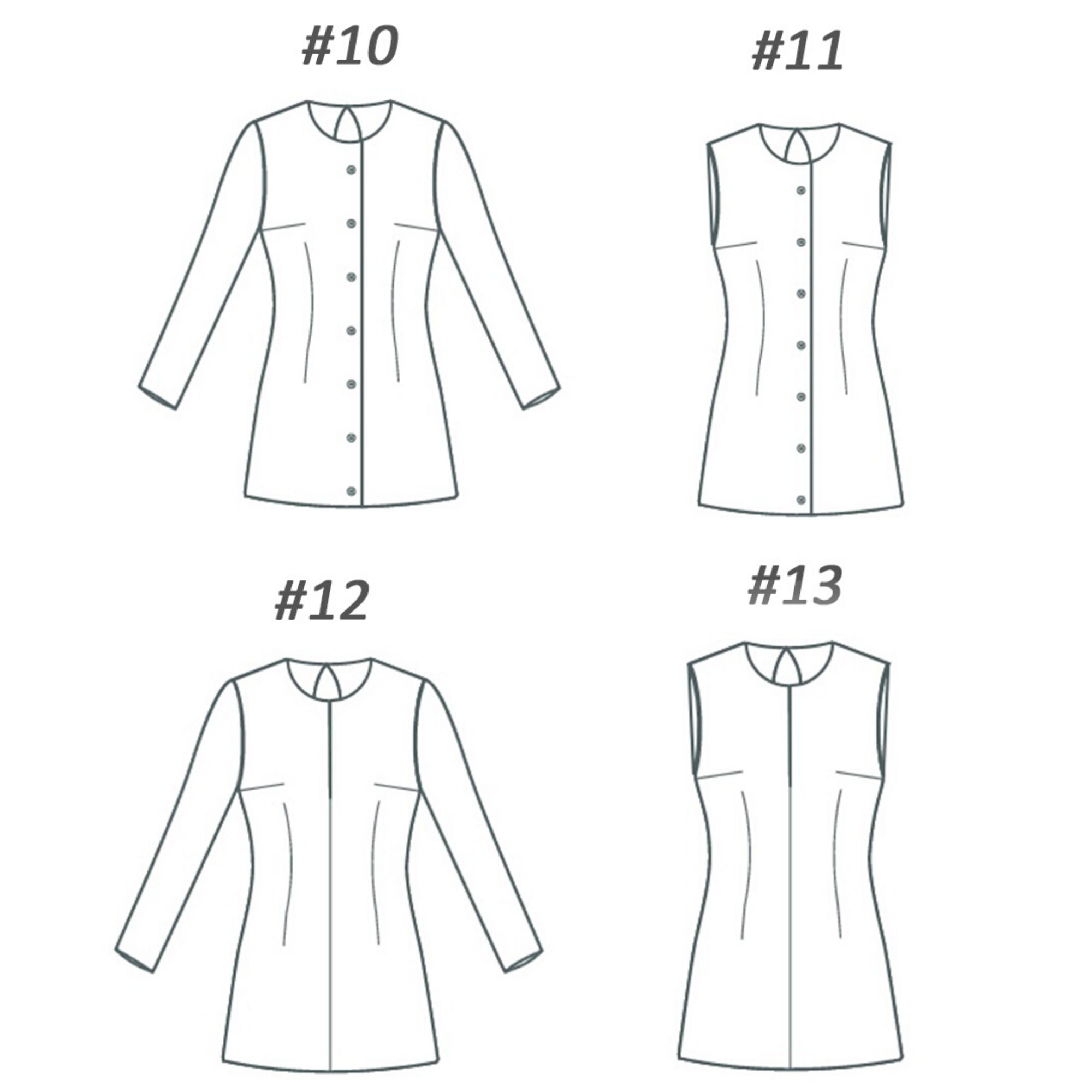 Basic Sewing Pattern for Dress Shirt Skirt Shorts V-neck - Etsy Canada