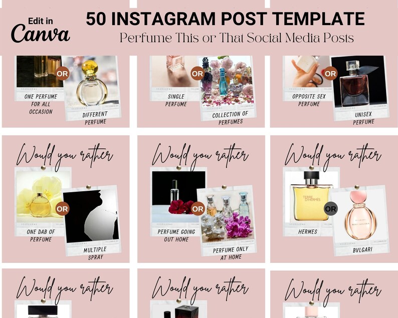 50 Perfume This or That Instagram Template | Perfume Social Media Post ...