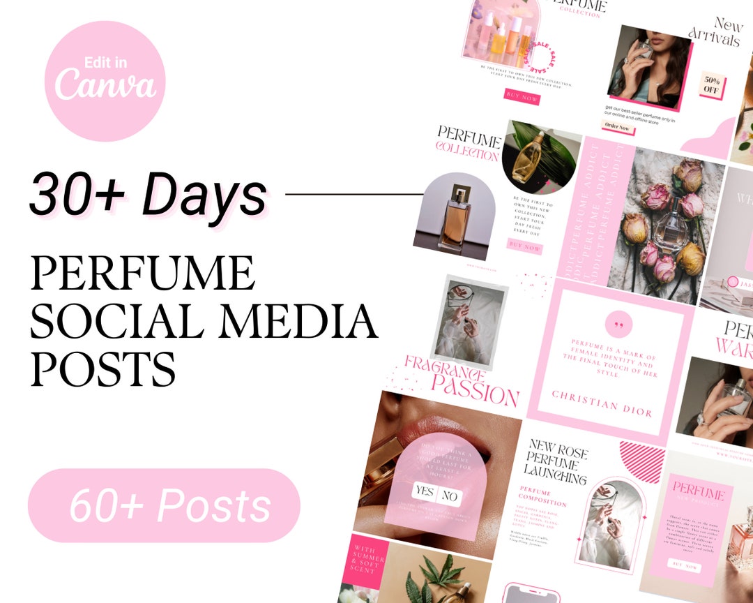 30 Days Instagram Perfume Templates Bundle | Perfume Posts | Social ...