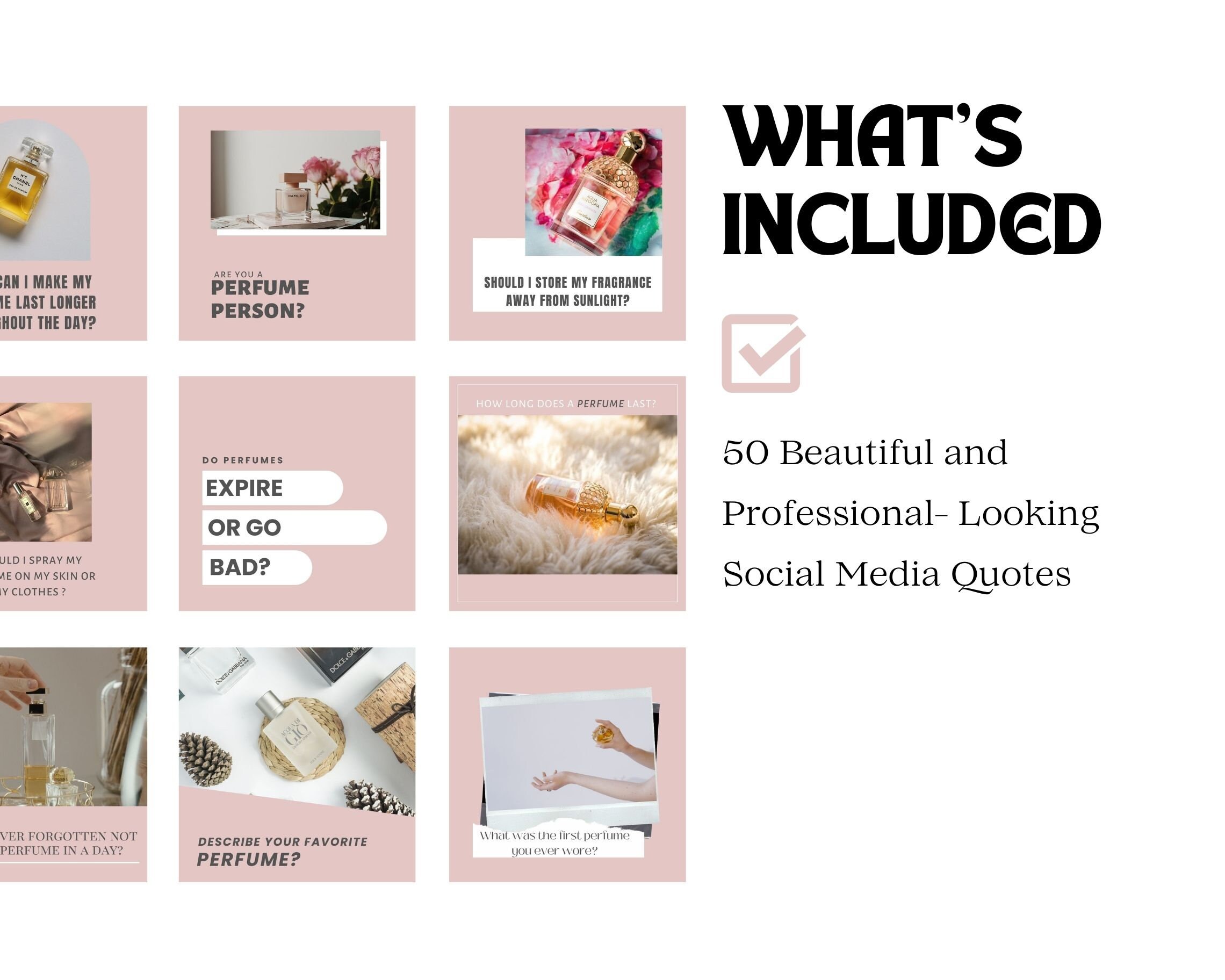 50 Perfume Questions Instagram Template | Perfume Social Media Post ...