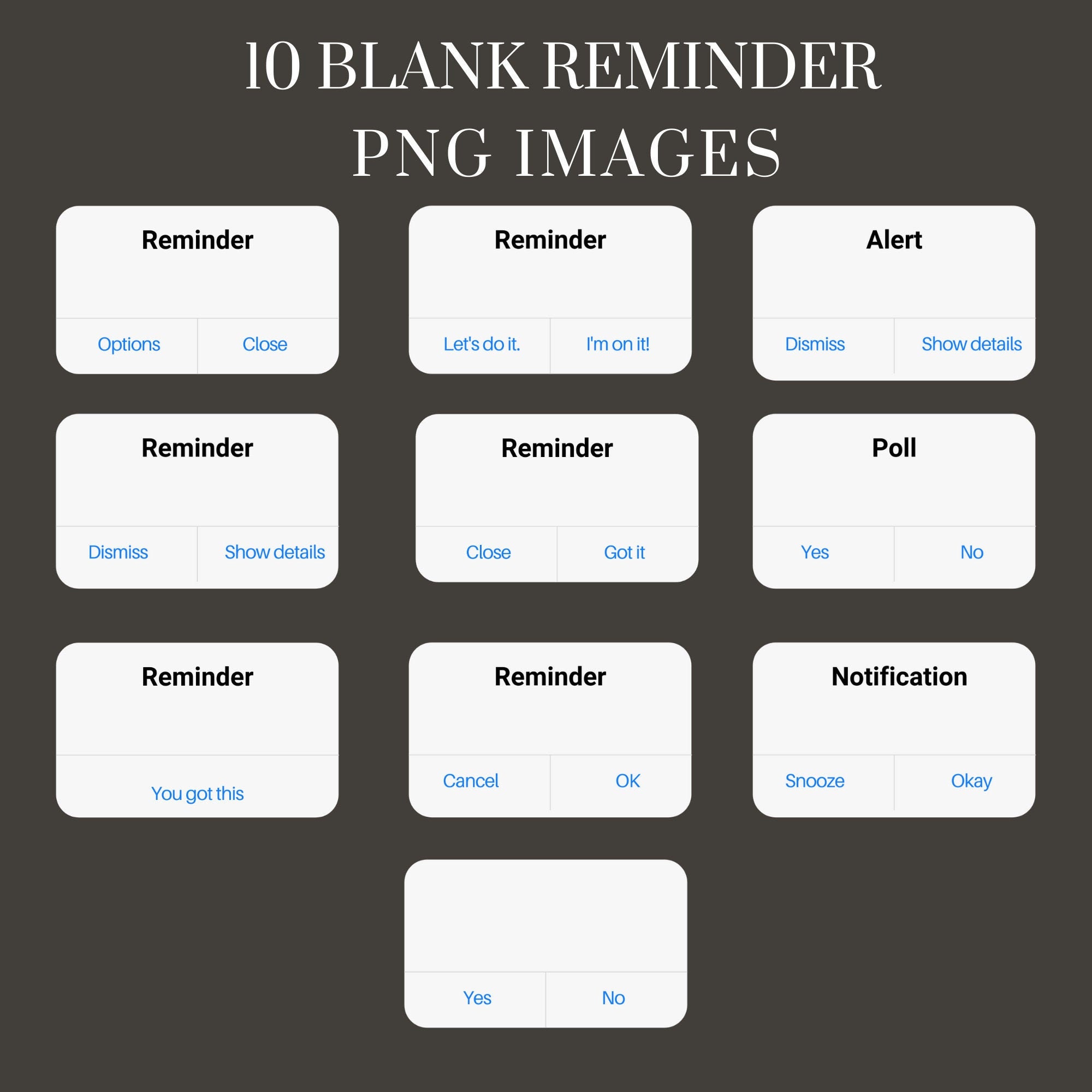 10 Blank IPhone Reminder PNG Stickers Instagram Story Etsy