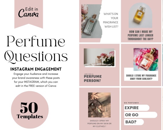 50 Perfume Questions Instagram Template Perfume Social Media - Etsy