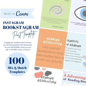 Book Instagram Templates, Book Blogger Template, Instagram Bookstagram ...