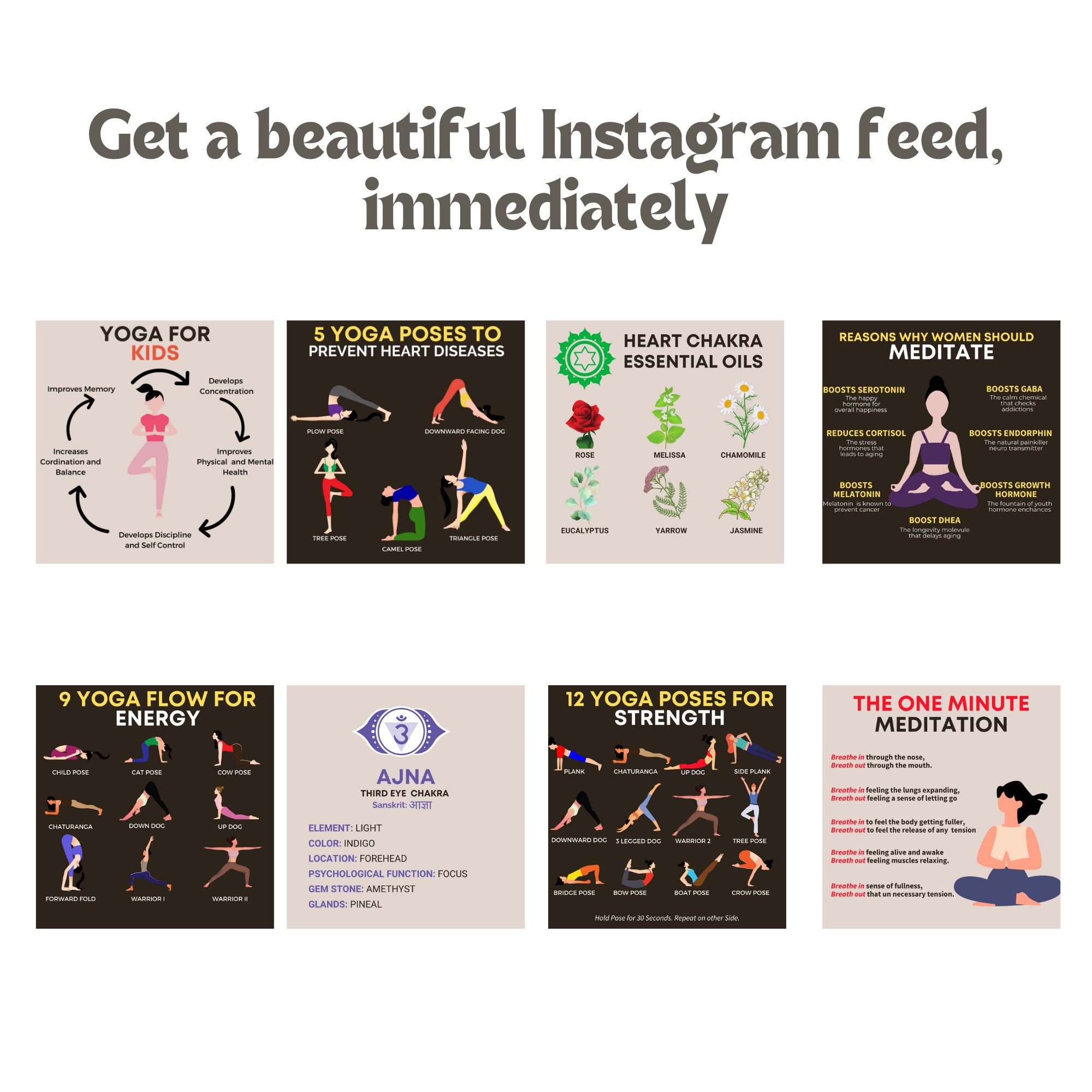 200 Yoga Infographics Templates, Meditation Infographics, Yoga ...