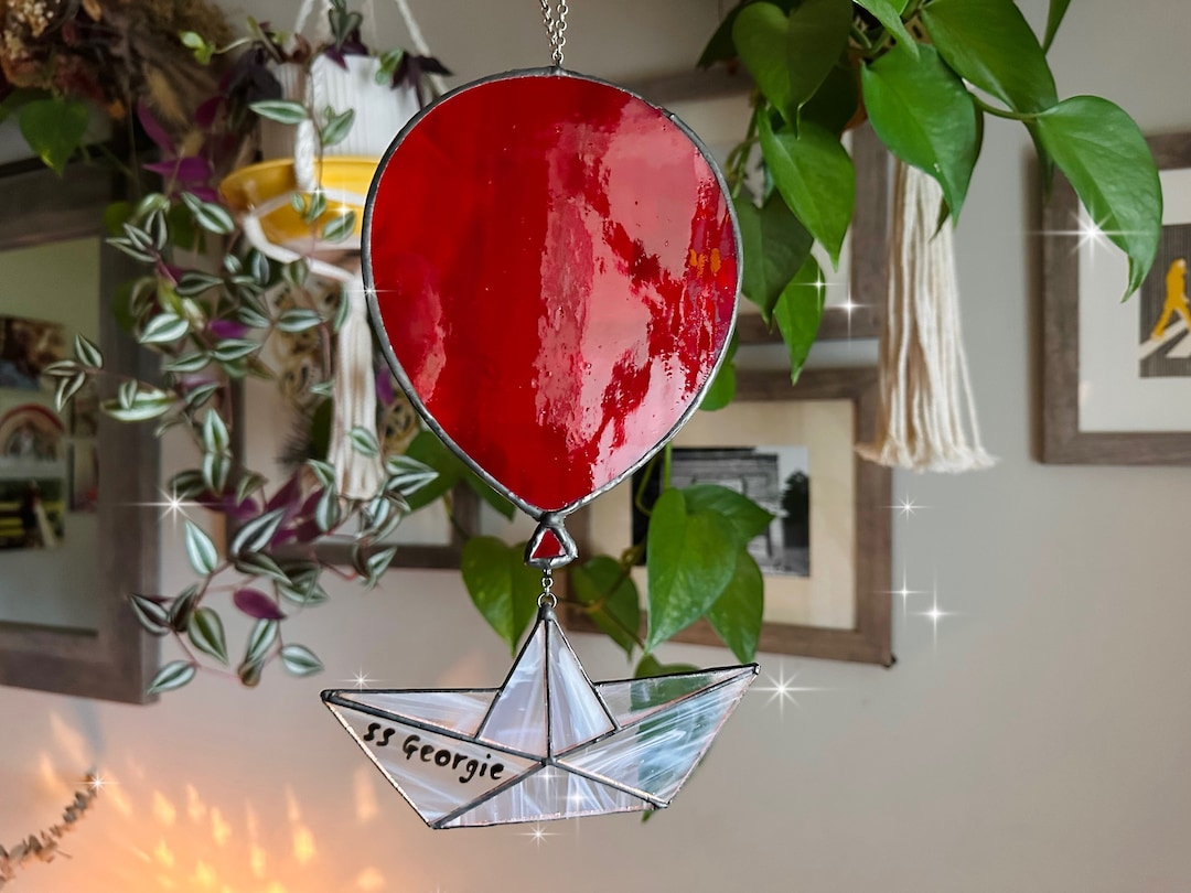 Stained Glass Ss Georgie Paper Boat Sun Catcher, Glass Ornament ...