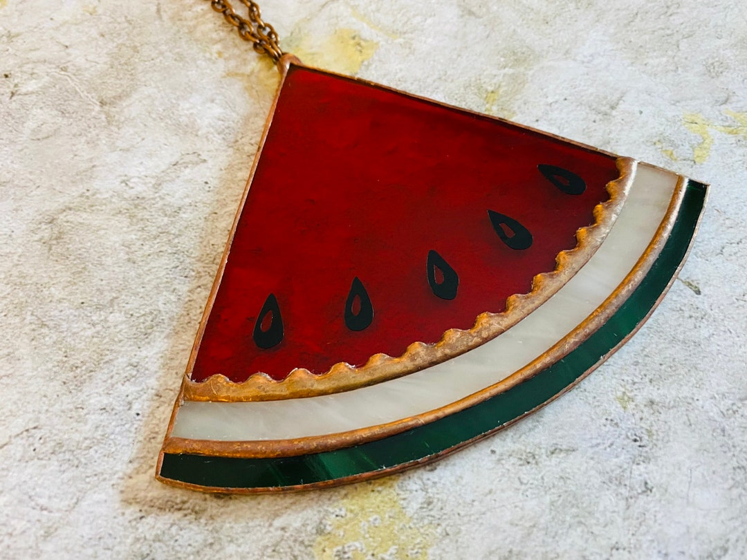 Stained Glass Watermelon Slice Suncatcher: Summer Decor - Etsy