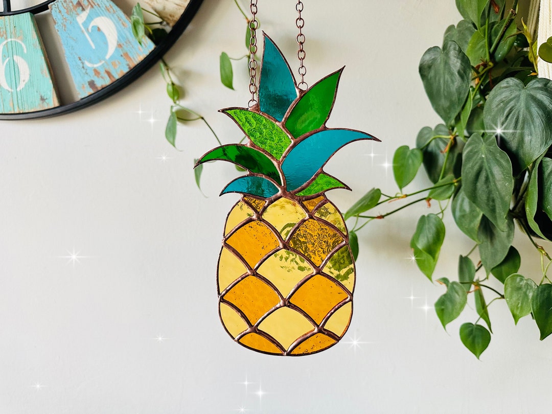 Stained Glass Pineapple, Stained Glass Pineapple Sun Catcher, Pineapple ...