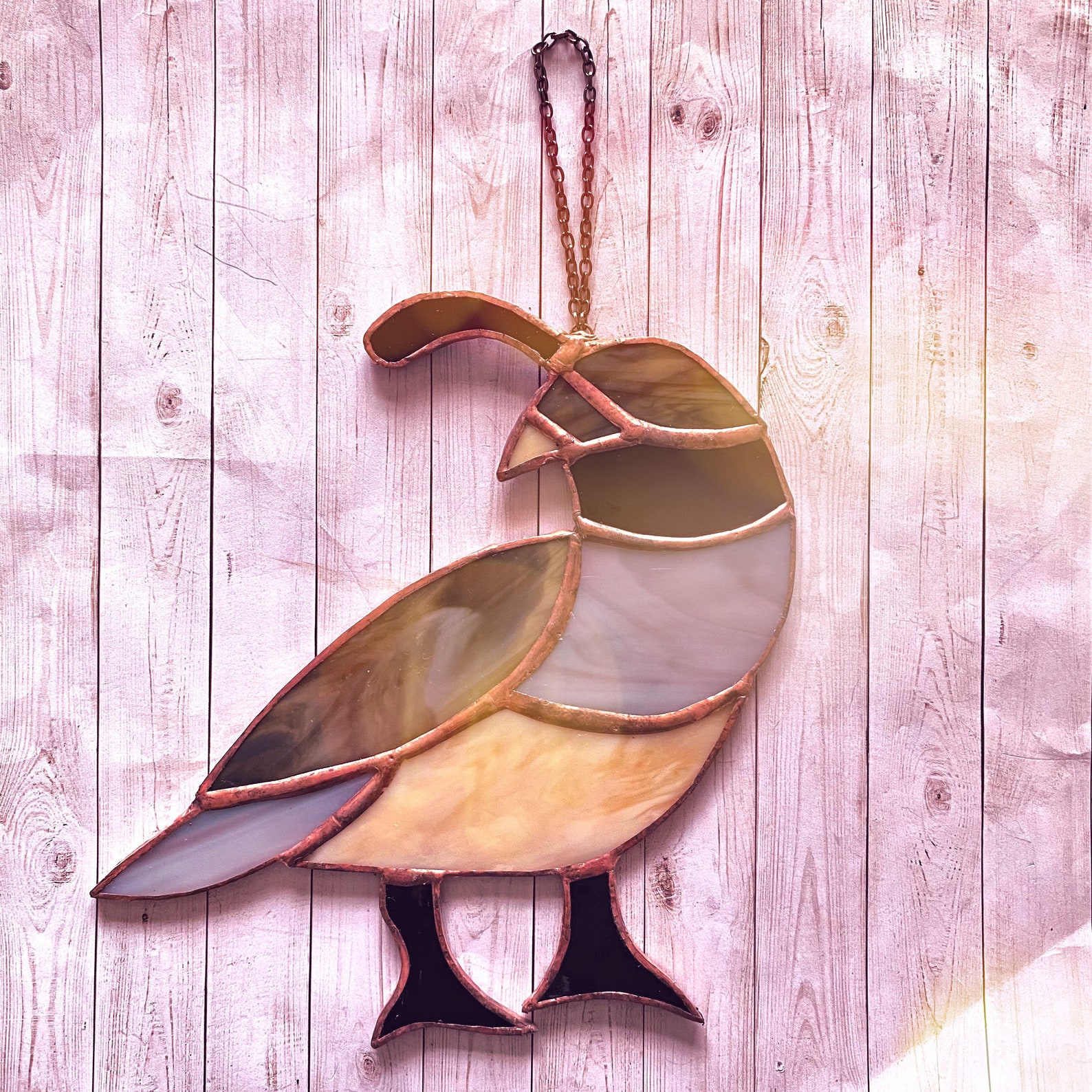 Stained Glass Quail Bird Ornament Decoration Suncatcher | Etsy