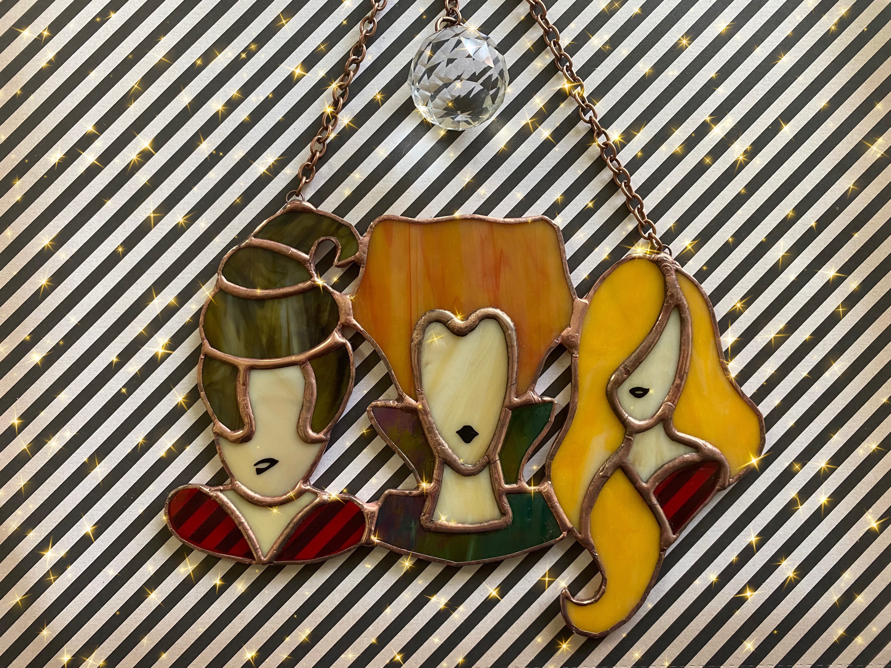 Hocus Pocus Stained Glass Sanderson Sisters Suncatcher With Rainbow ...