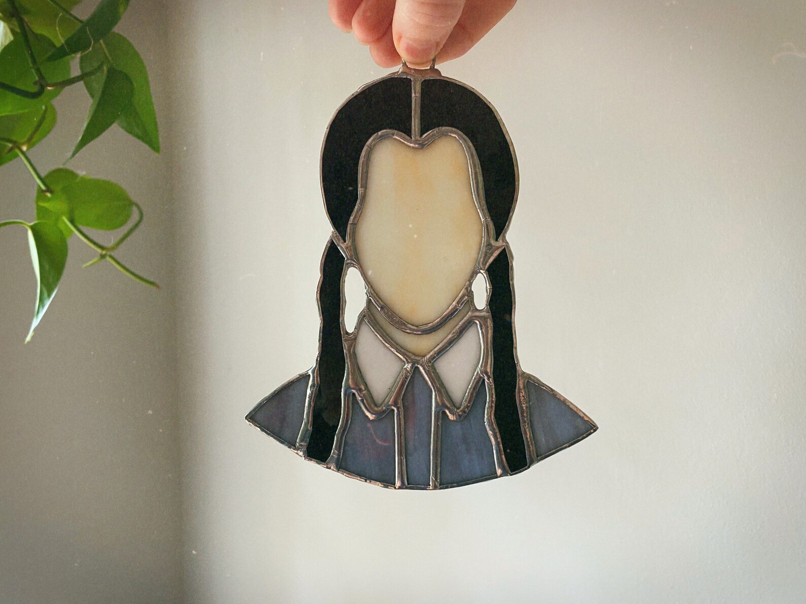 Wednesday Addams Stained Glass Sun Catcher Ornament - Etsy