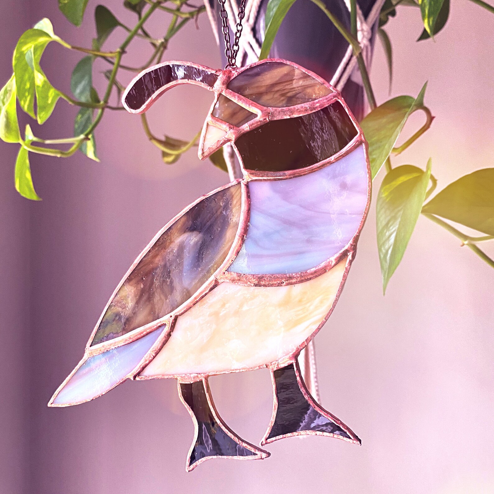 Stained Glass Quail Bird Ornament Decoration Suncatcher - Etsy