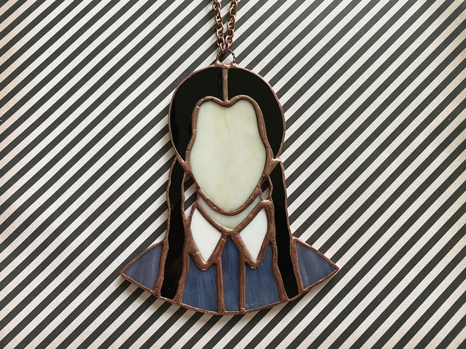 Wednesday Addams Stained Glass Sun Catcher Ornament - Etsy