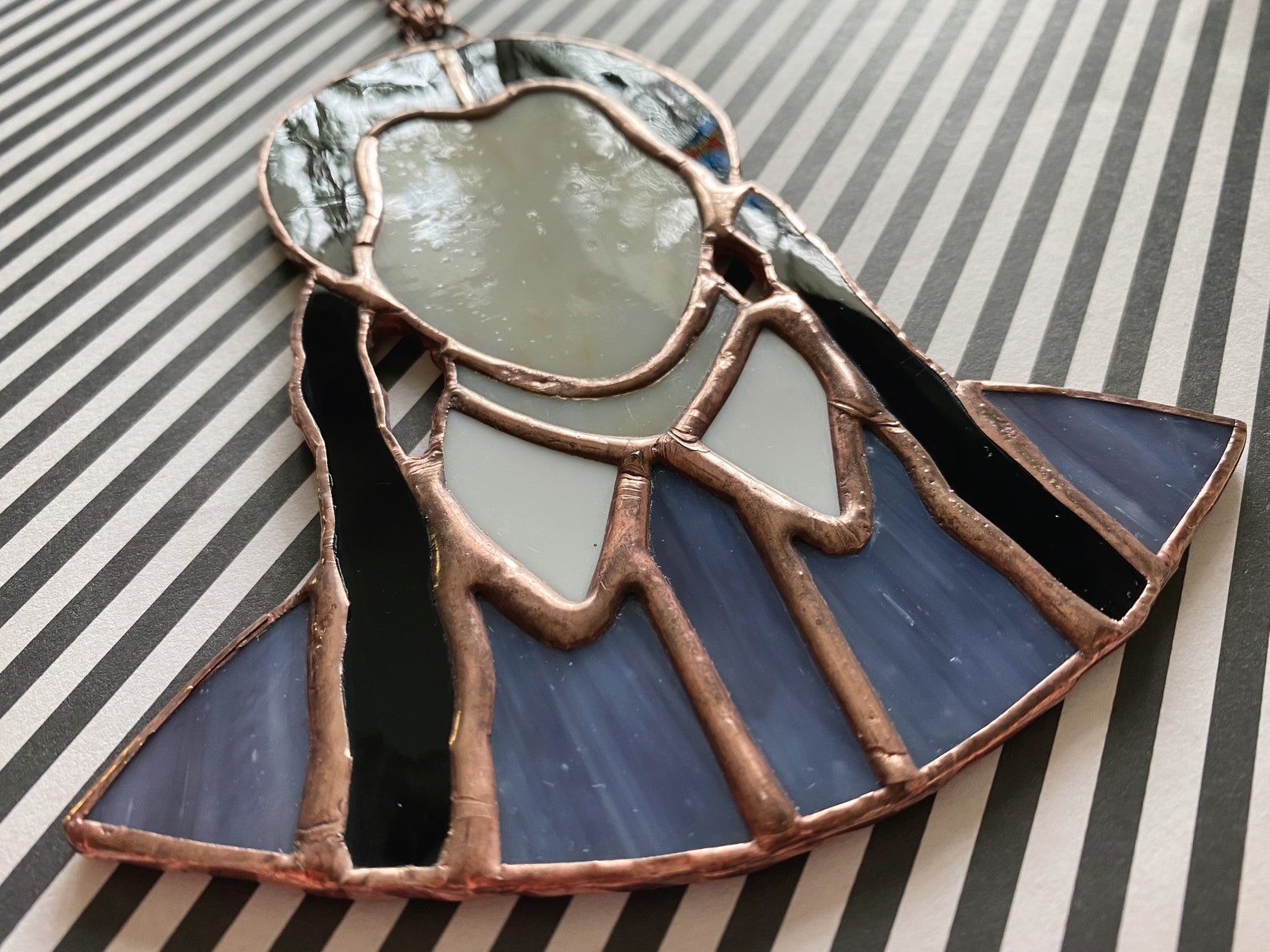 Wednesday Addams Stained Glass Sun Catcher Ornament, Halloween, Spooky ...
