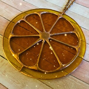 Large Stained Glass Lemon Slice, Sun Catcher, Ornament, Glass Art, Gift ...