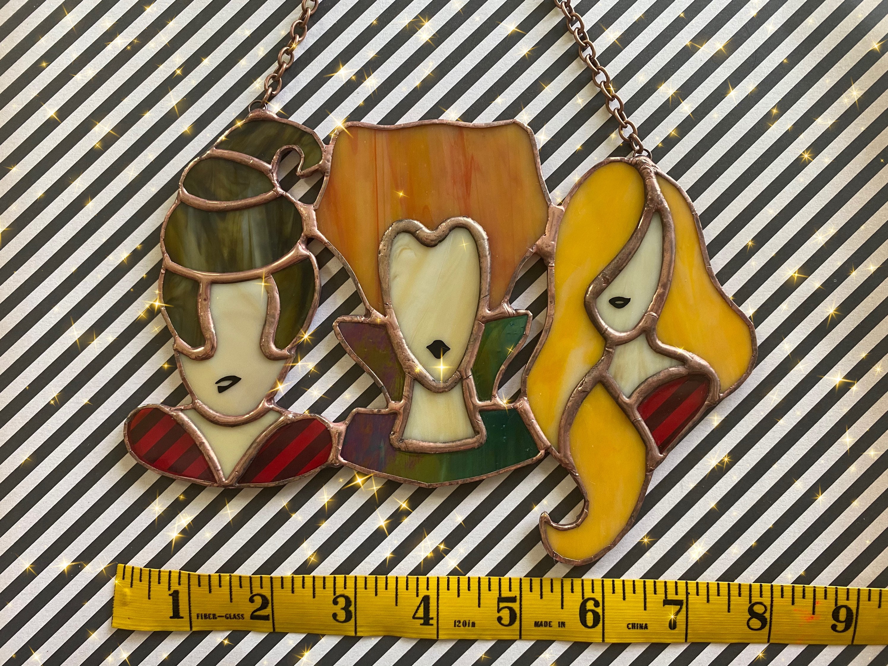 Hocus Pocus Stained Glass Sanderson Sisters Suncatcher With Rainbow ...
