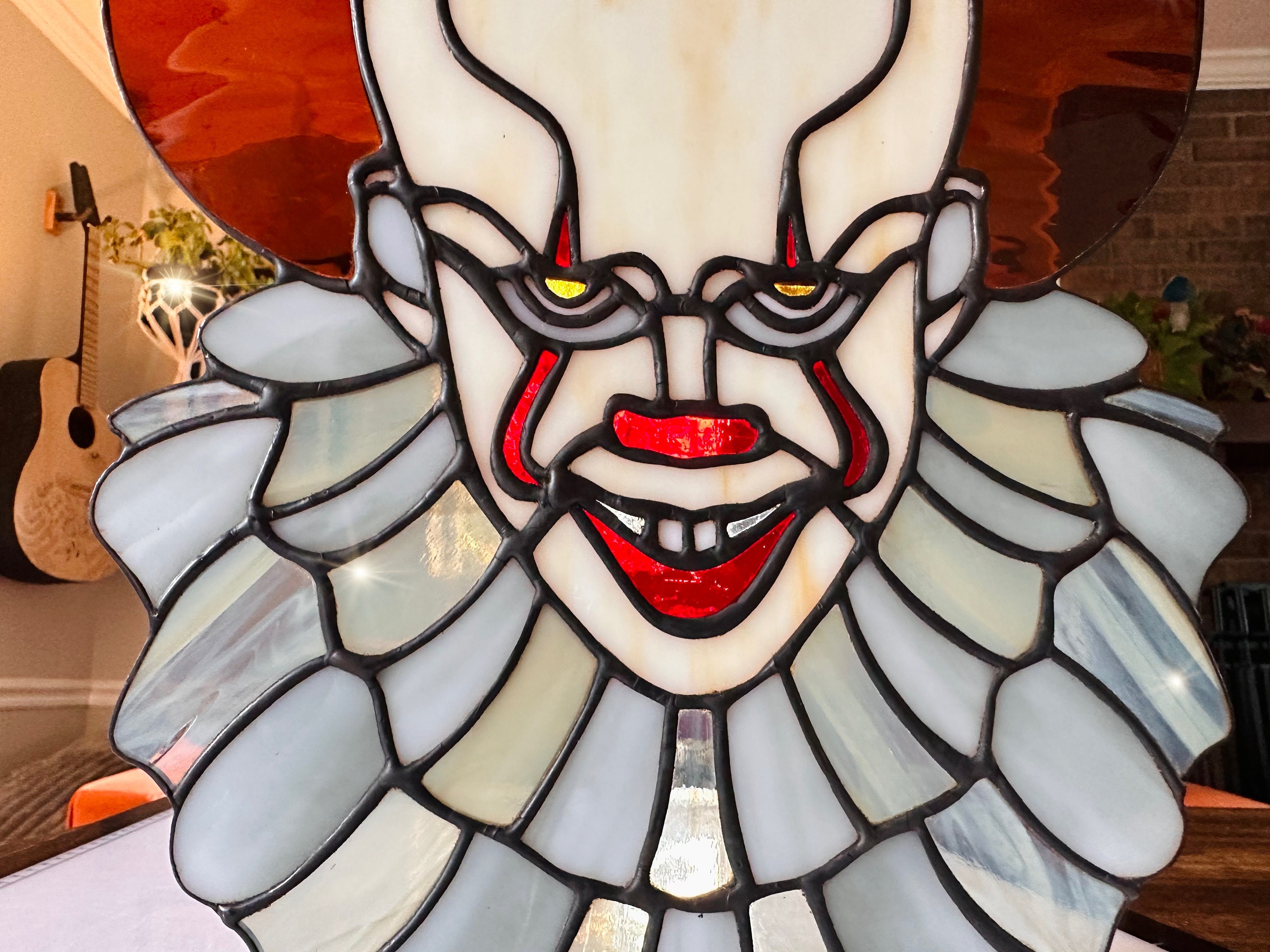 Stained Glass Pennywise Clown Sun Catcher, Glass Ornament, Glass Decor ...