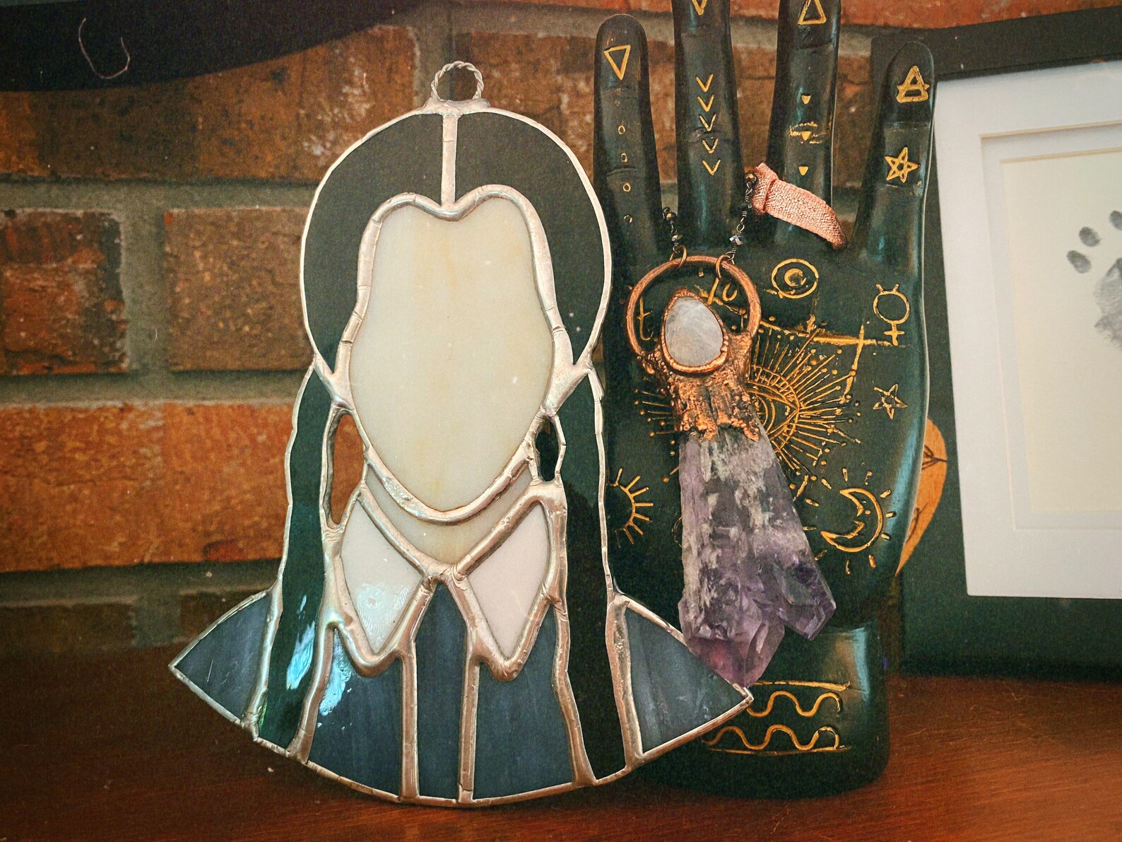 Wednesday Addams Stained Glass Sun Catcher Ornament, Halloween, Spooky ...