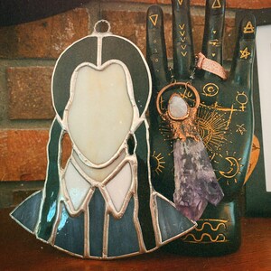 Wednesday Addams Stained Glass Sun Catcher Ornament, Halloween, Spooky ...