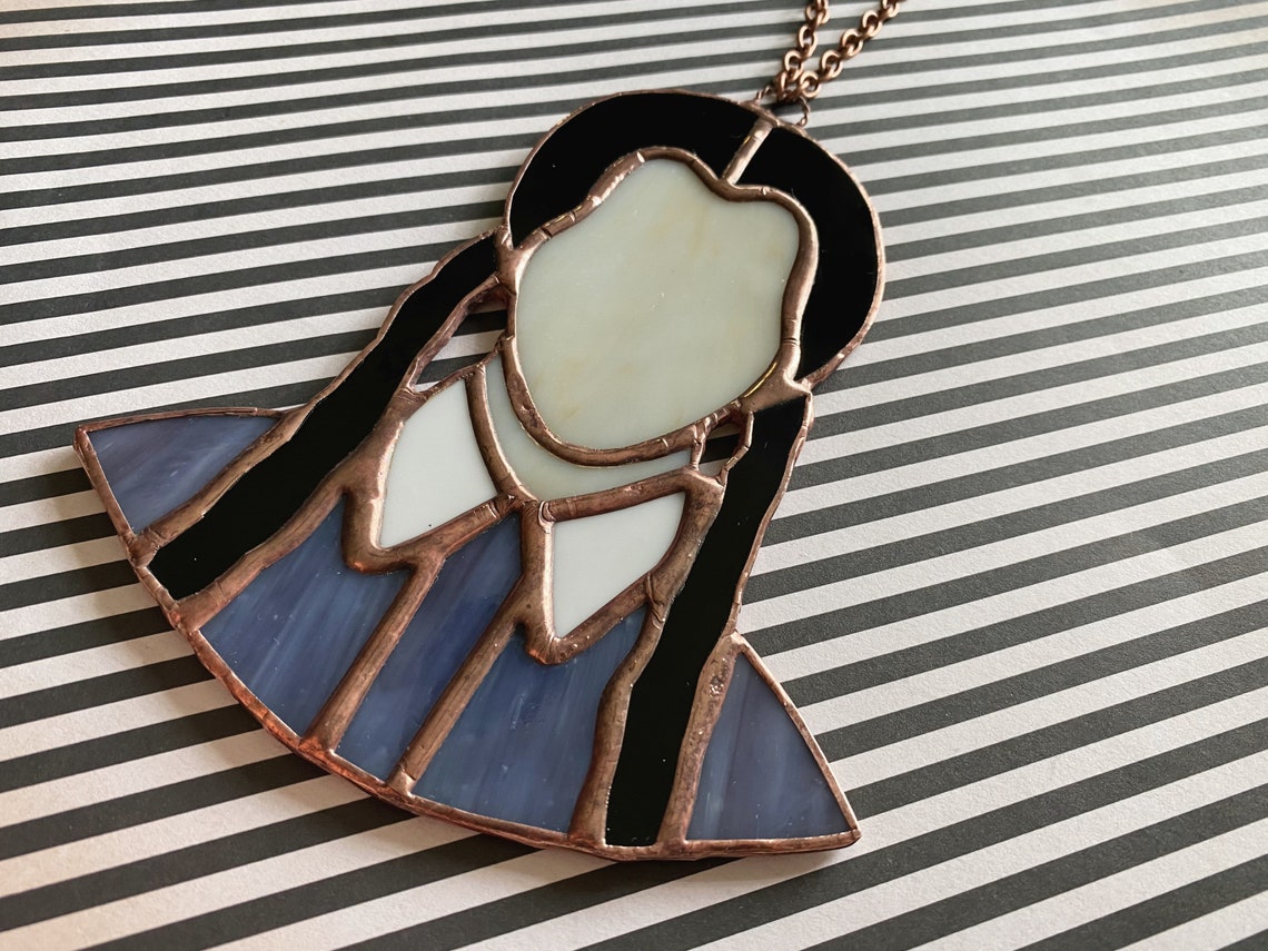 Wednesday Addams Stained Glass Sun Catcher Ornament, Halloween, Spooky ...