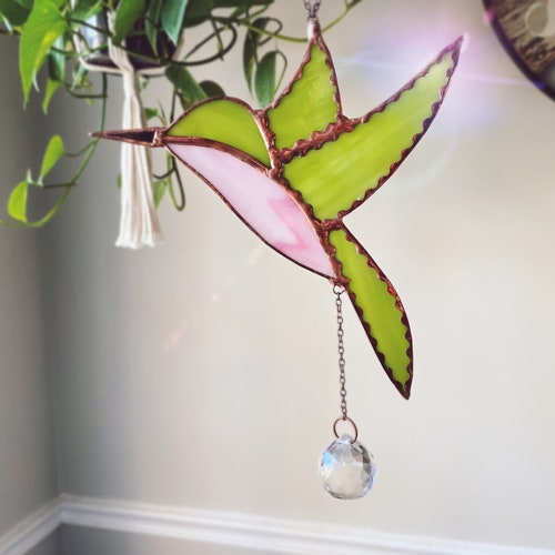 Hummingbird Stained Glass Suncatcher Bird Window Hangings | Etsy