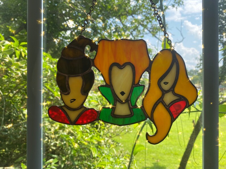 Sanderson Sisters Stained Glass Suncatcher: Hocus Pocus Halloween Decor ...