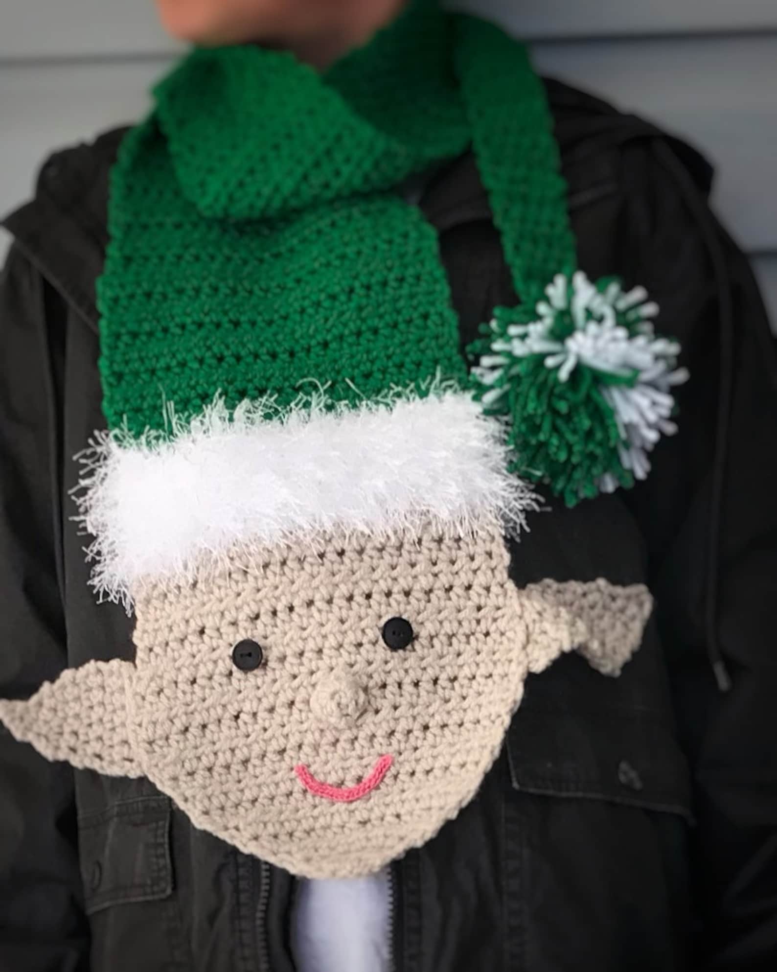 PATTERN: Cheeky Elf Kids Scarf// Kids Christmas Scarf// Christmas Scarf ...
