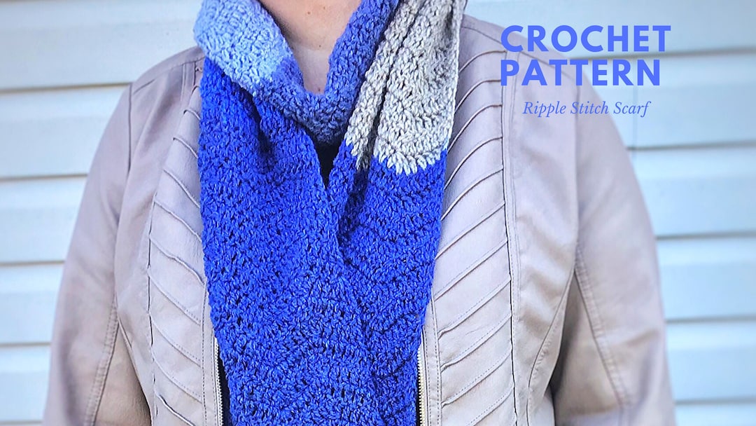 PATTERN: the Ripple Stitch Scarf CROCHET PATTERN// Crochet - Etsy Australia