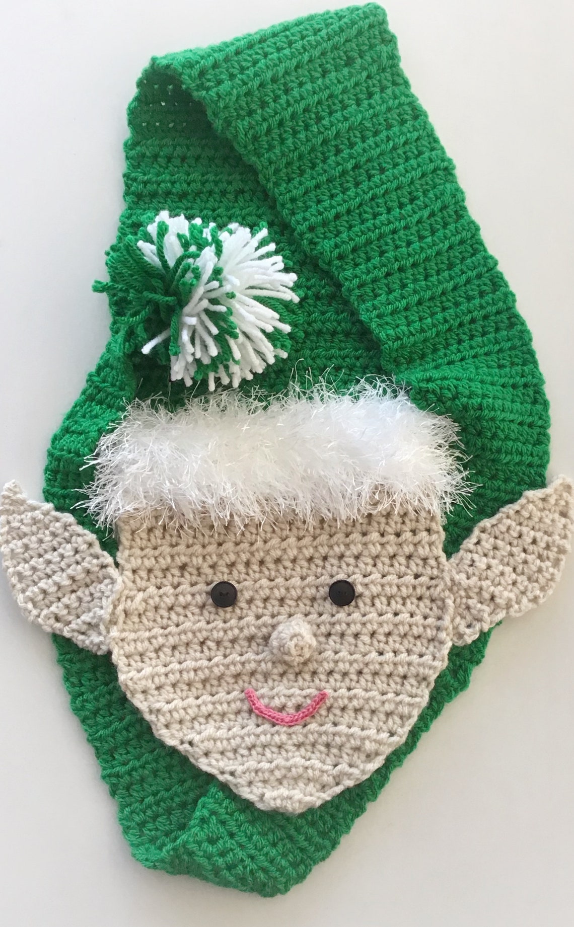 PATTERN: Cheeky Elf Kids Scarf// Kids Christmas Scarf// Christmas Scarf ...