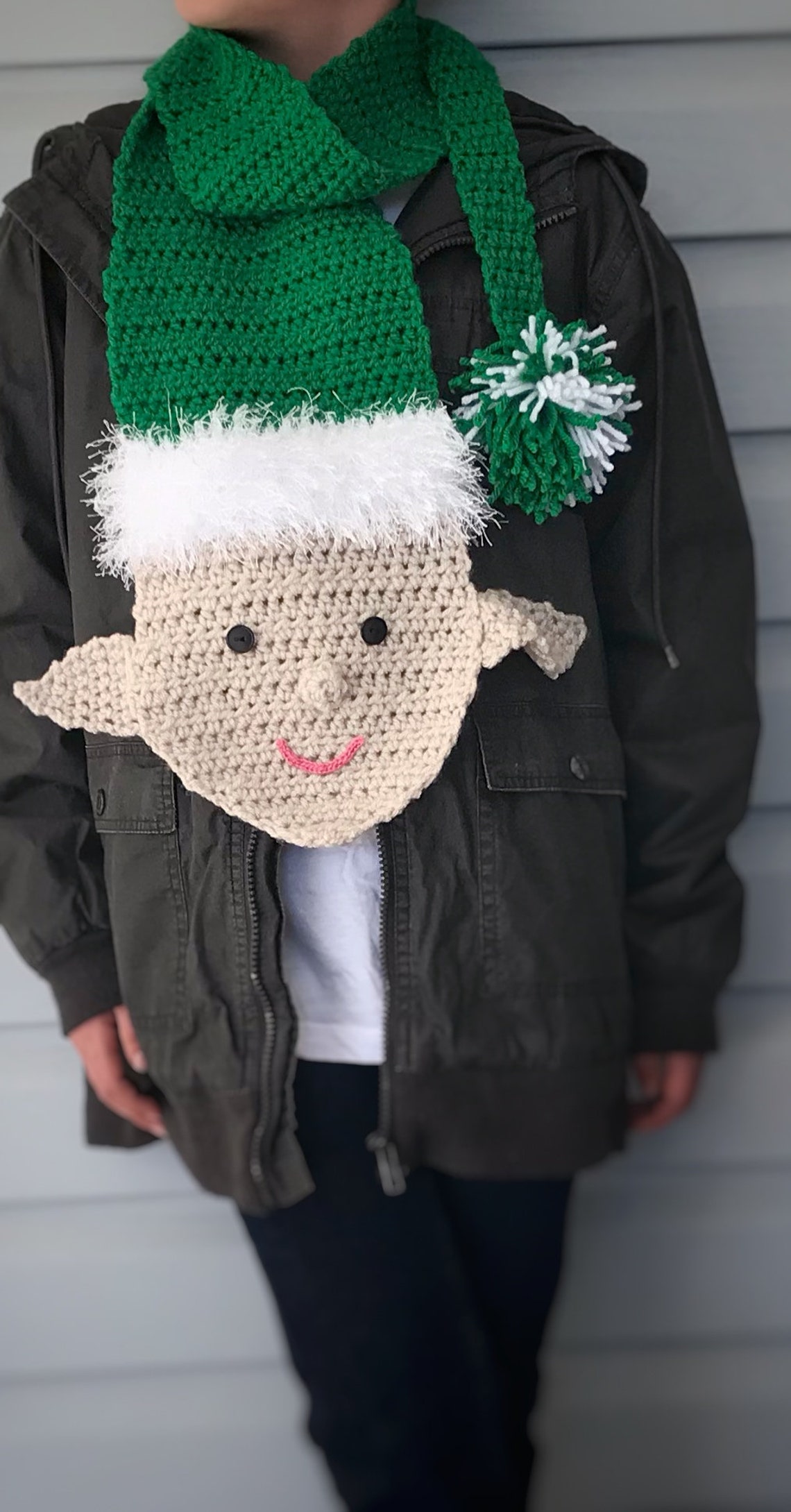 PATTERN: Cheeky Elf Kids Scarf// Kids Christmas Scarf// Christmas Scarf ...