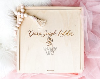 Baby Keepsake Box, Personalized Baby Box, New Born Baby Gift, Engraved ...