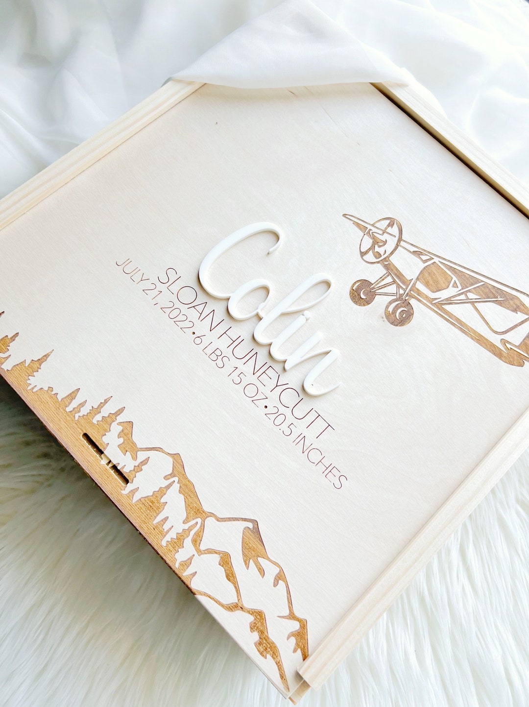 Baby Keepsake Box, Personalized Baby Box, New Born Baby Gift, Engraved ...