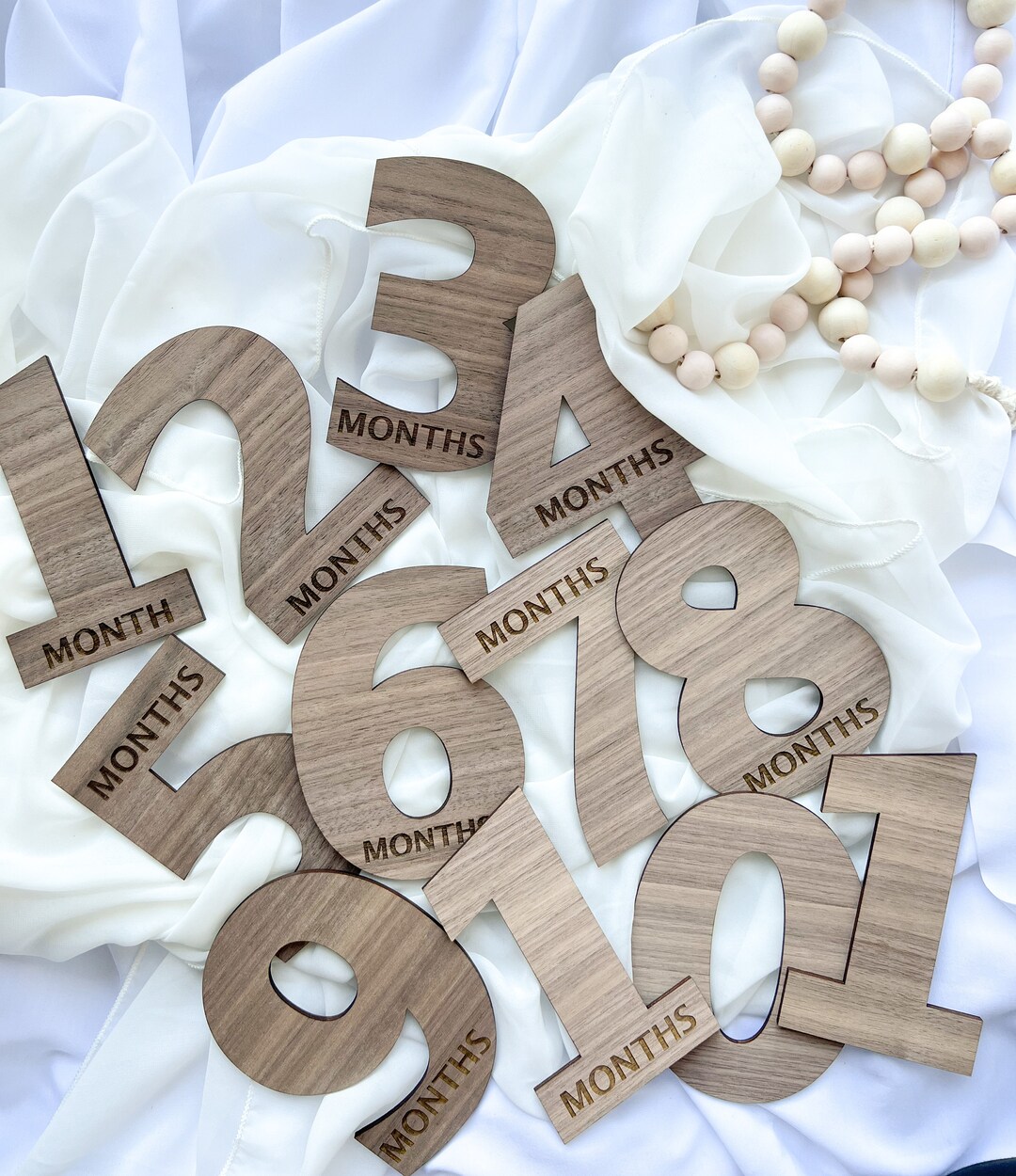 Wooden Monthly Milestone Discs, Baby Milestones, Monthly Baby Milestone ...
