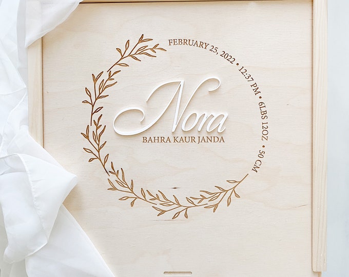 Baby Keepsake Box, Personalized Baby Box, New Born Baby Gift, Engraved ...