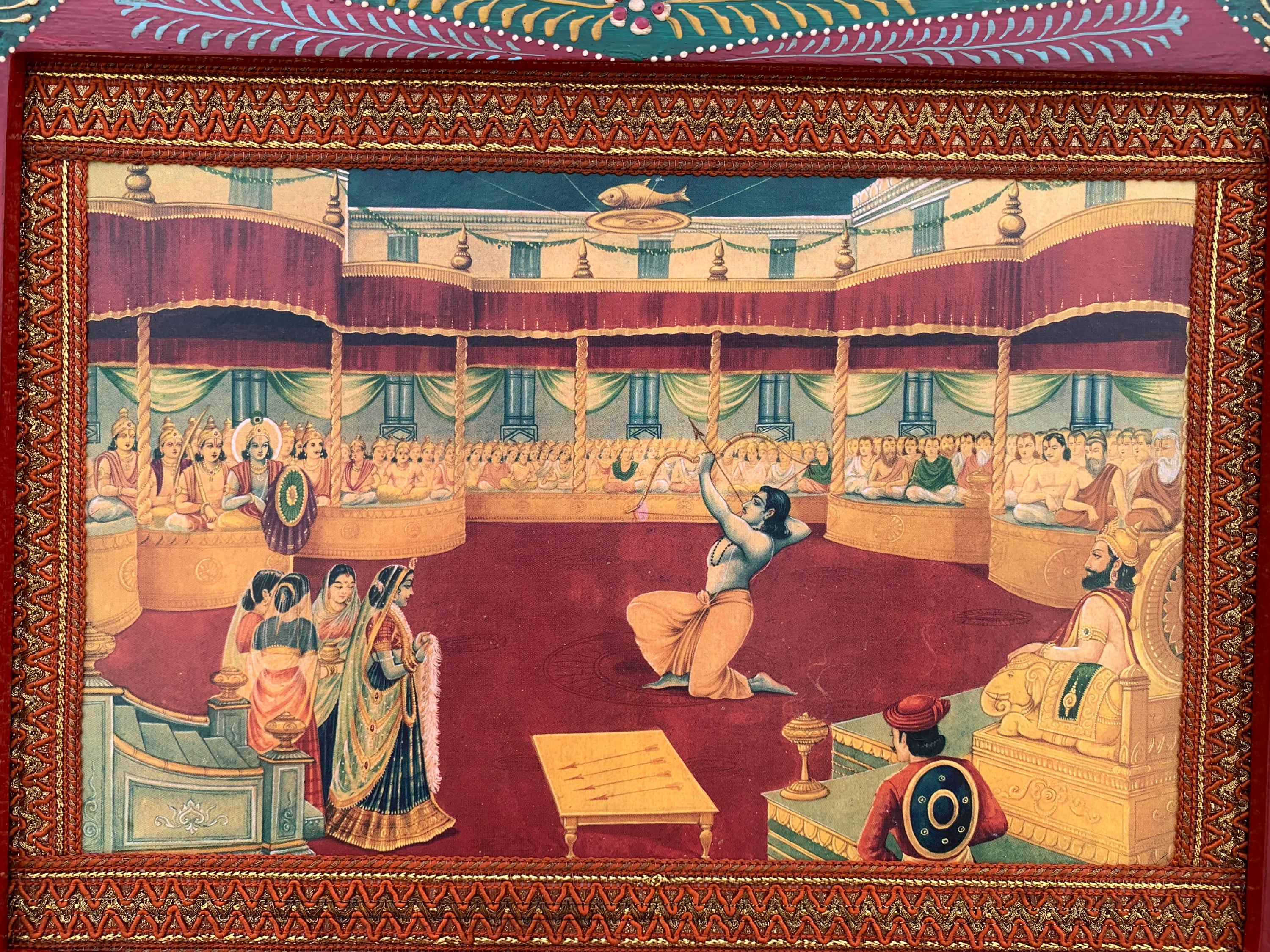 Vintage Arjuna Photo: Draupadi Swayamvara Scene, Indian Mythology Print ...