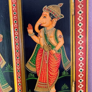 Wooden Window Frame Vintage, Handpainted God Ganesha Devotee Window ...