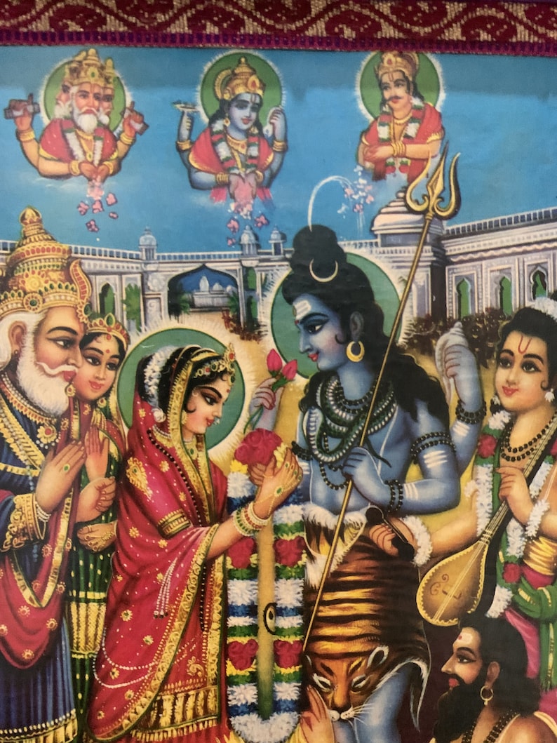 Shiva Parvati Photo Frame Shiv Parvati Vivah/marriage - Etsy