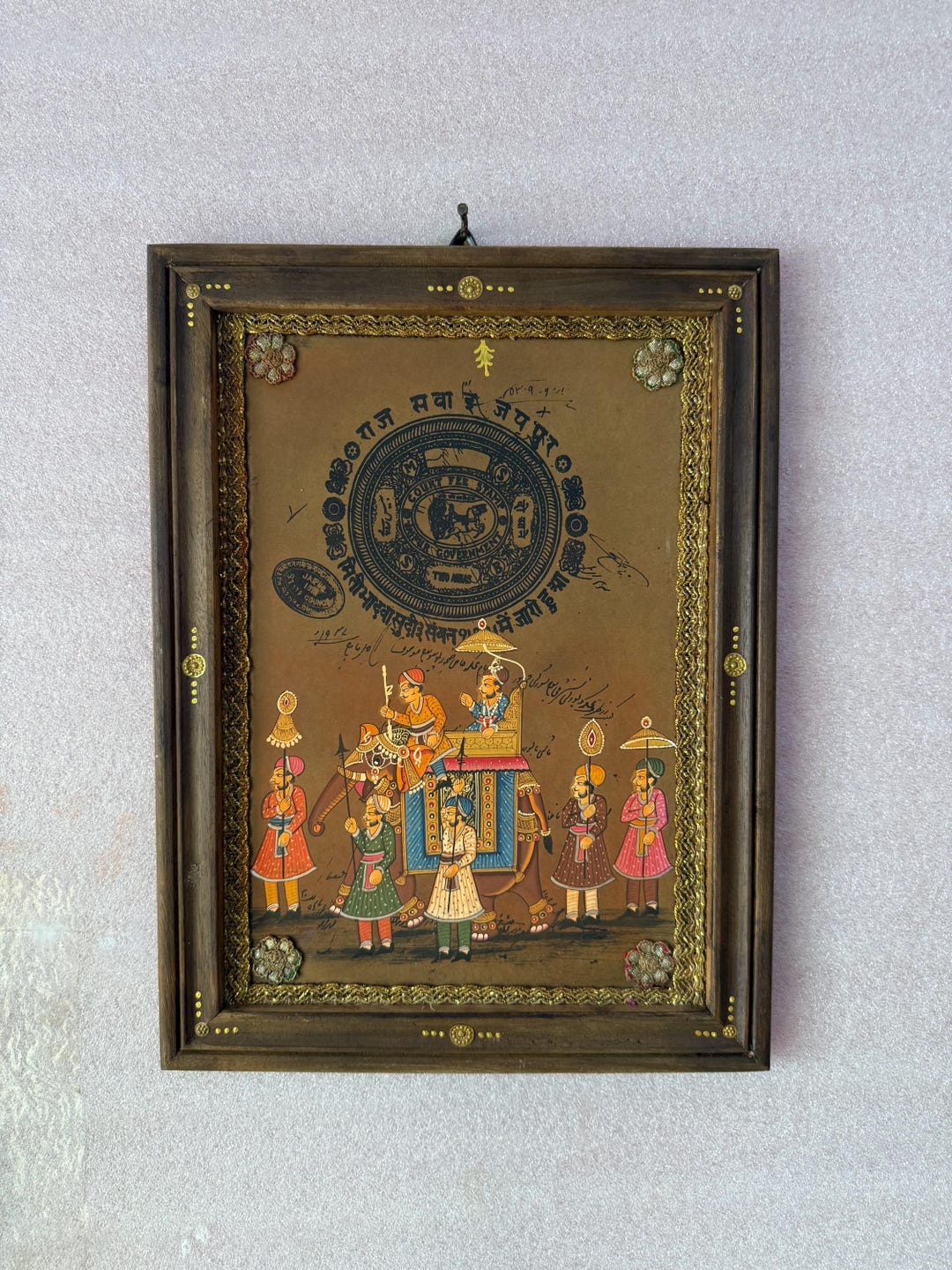 Painting Indian Miniature, Rajasthani King Procession Handmade Painting ...