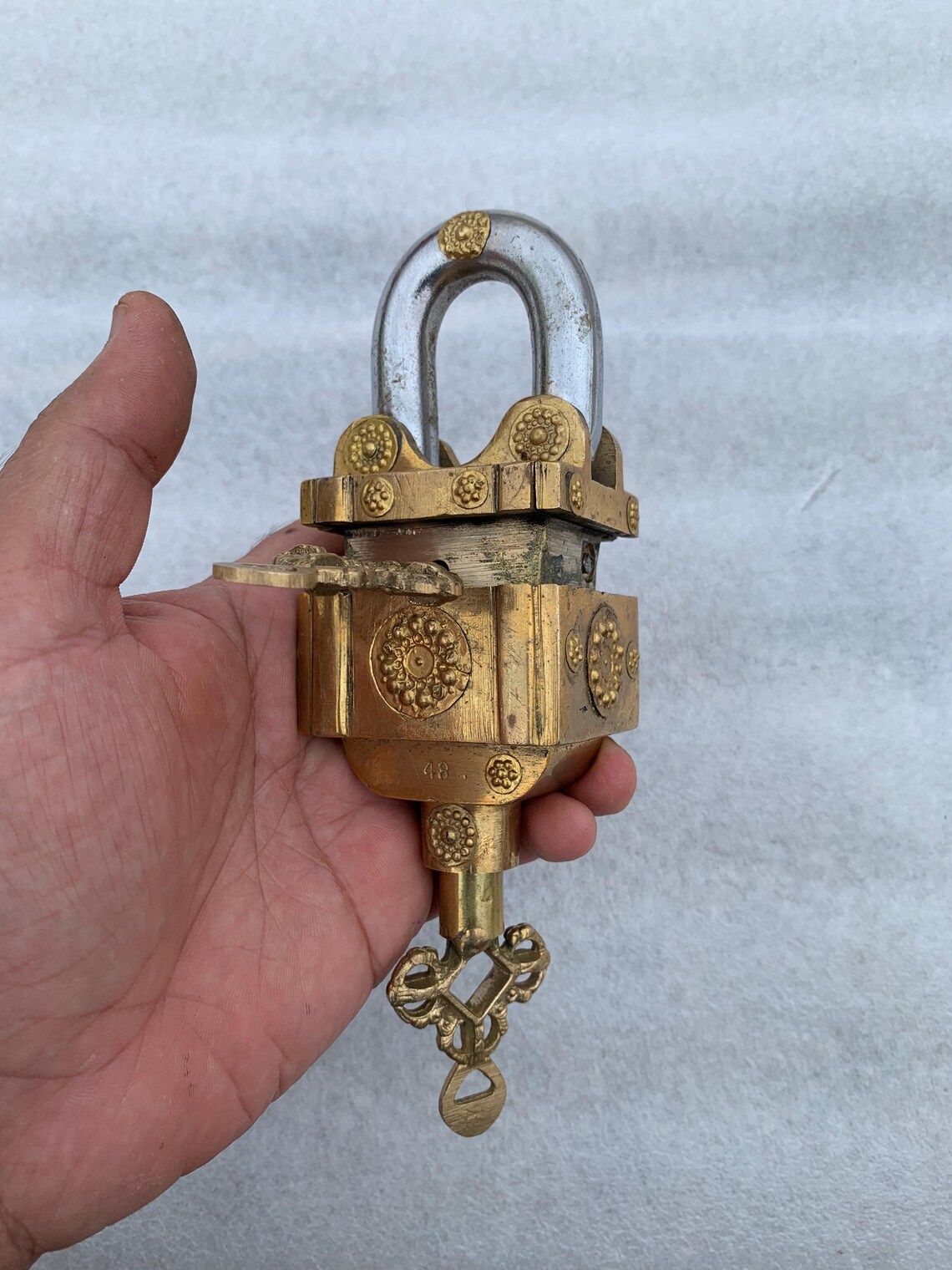 Handmade Brass Puzzle Lock: Vintage Style Security Lock With Keys - Etsy