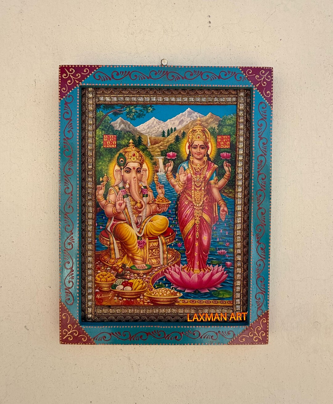 Wall Decor God Frame Religious Photo Frame, Ganesha Lakshmi Photo ...