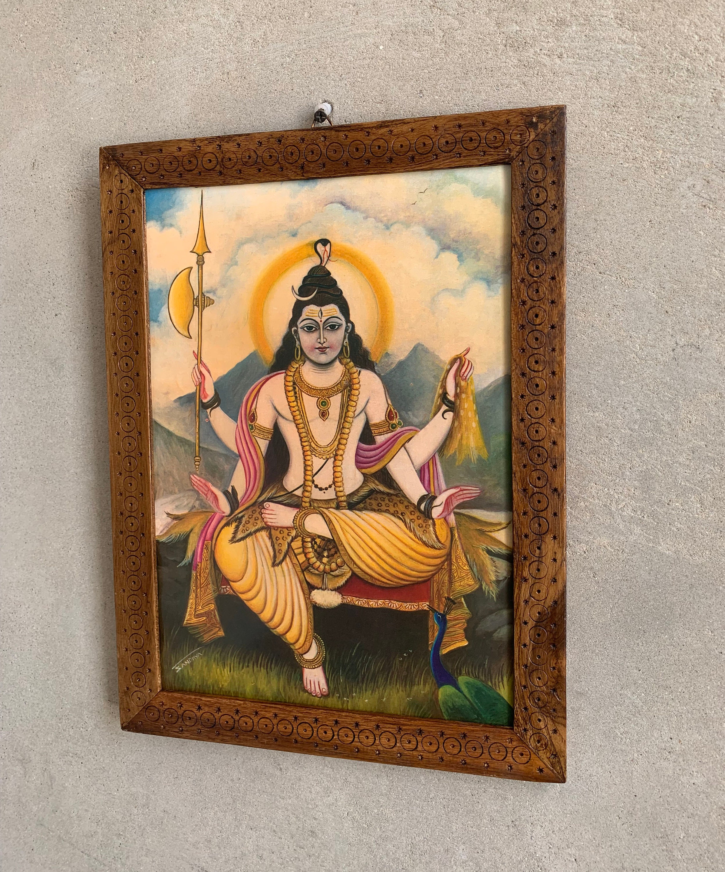 Vintage Indian God Shiva Picture Frame God Photo Frame - Etsy