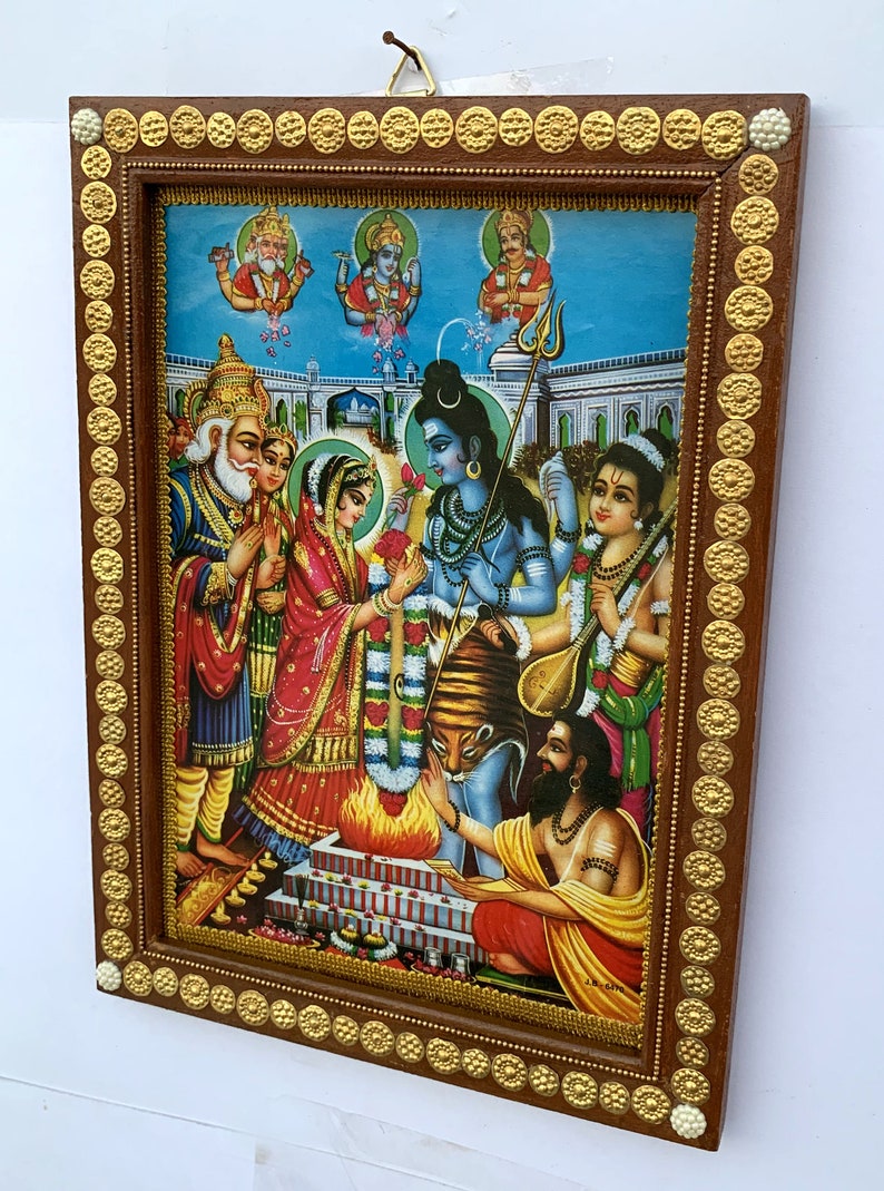Shiva Parvati Photo Frame Shiv Parvati Vivah/marriage | Etsy