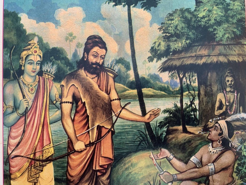 Arjuna Dronacharya Ekalavya Photo A Scene From Mahabharata | Etsy