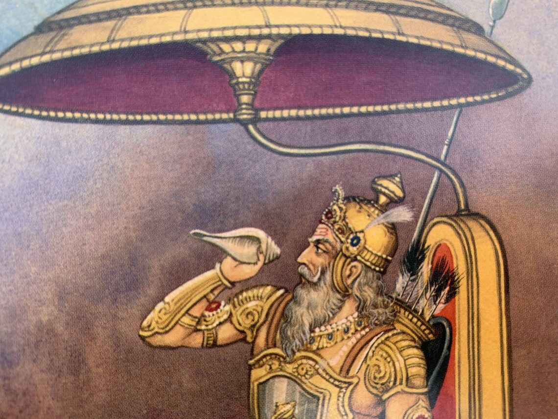 Dronacharya Vintage Photo A Scene From Mahabharata Indian - Etsy