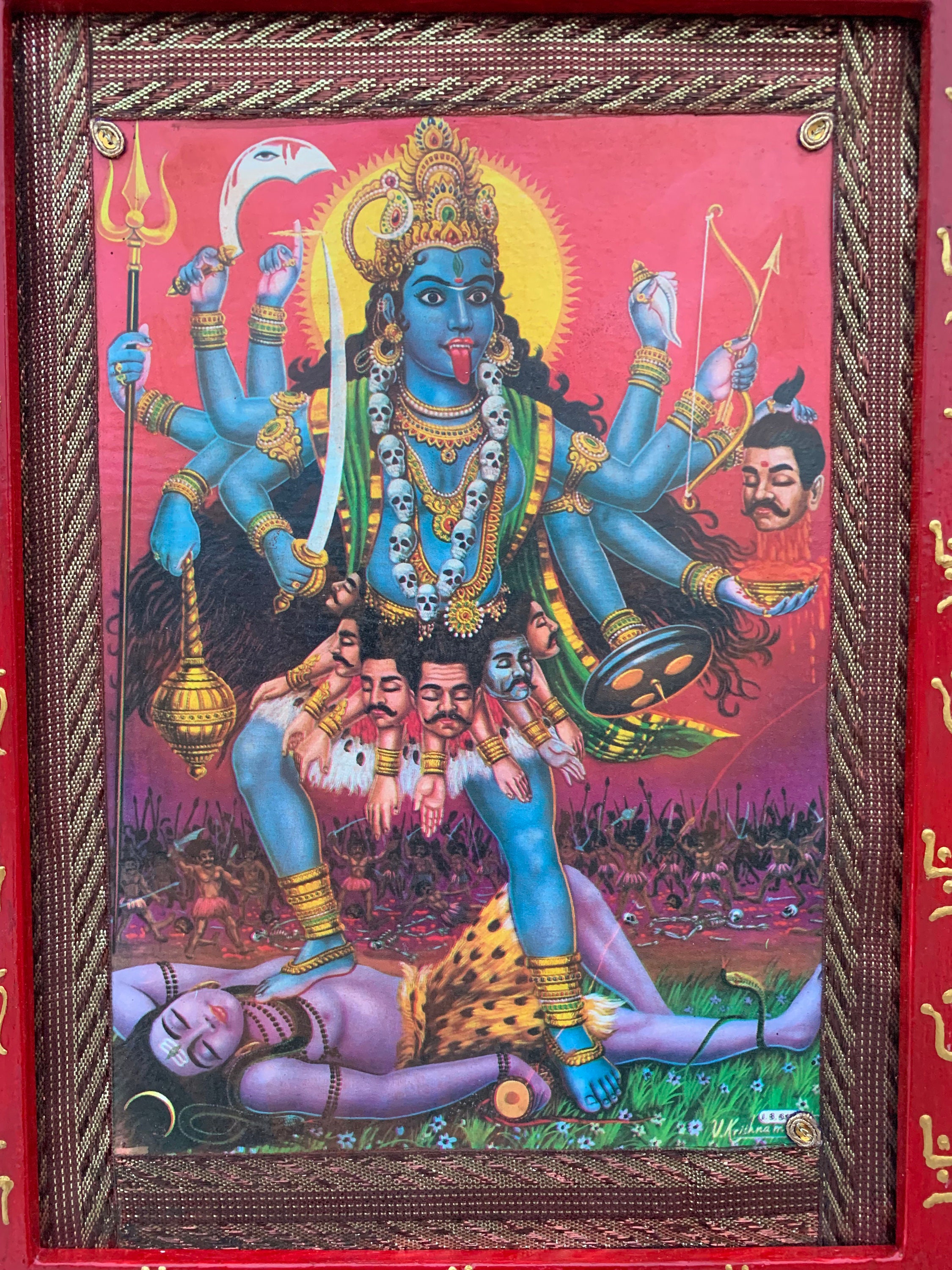 Kali Mata Photo Frame Maha Kali Photo With Shiva Indian - Etsy