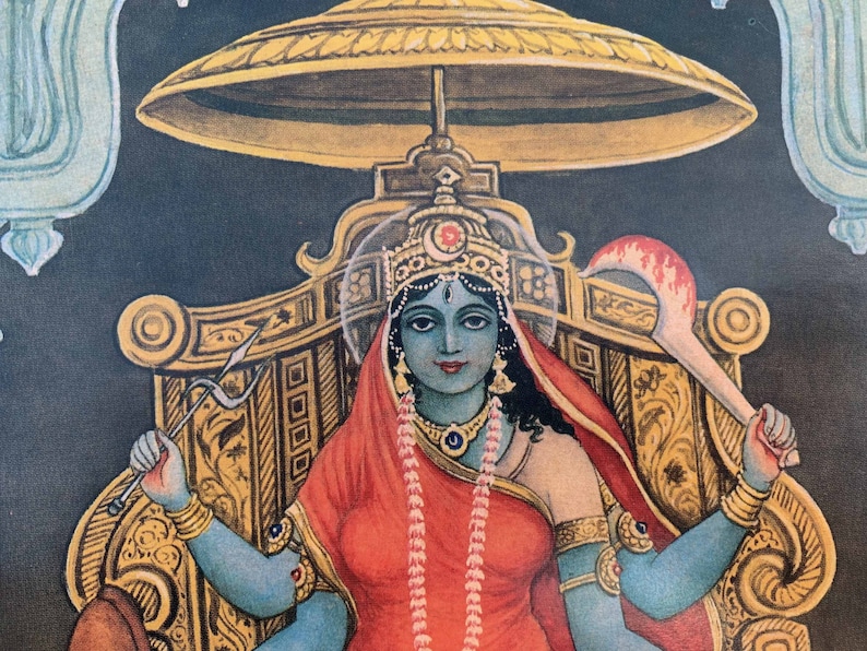 Indian Goddess Mata Matangi Photo Vintage Indian Hindu God | Etsy