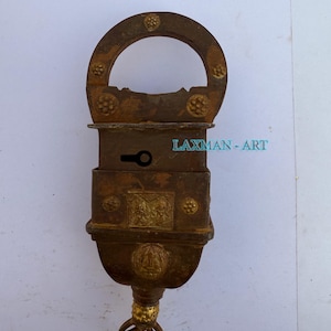 Old Lock, Brass Work Iron Square Tricky Puzzle Lock With 3 Key, Vintage ...